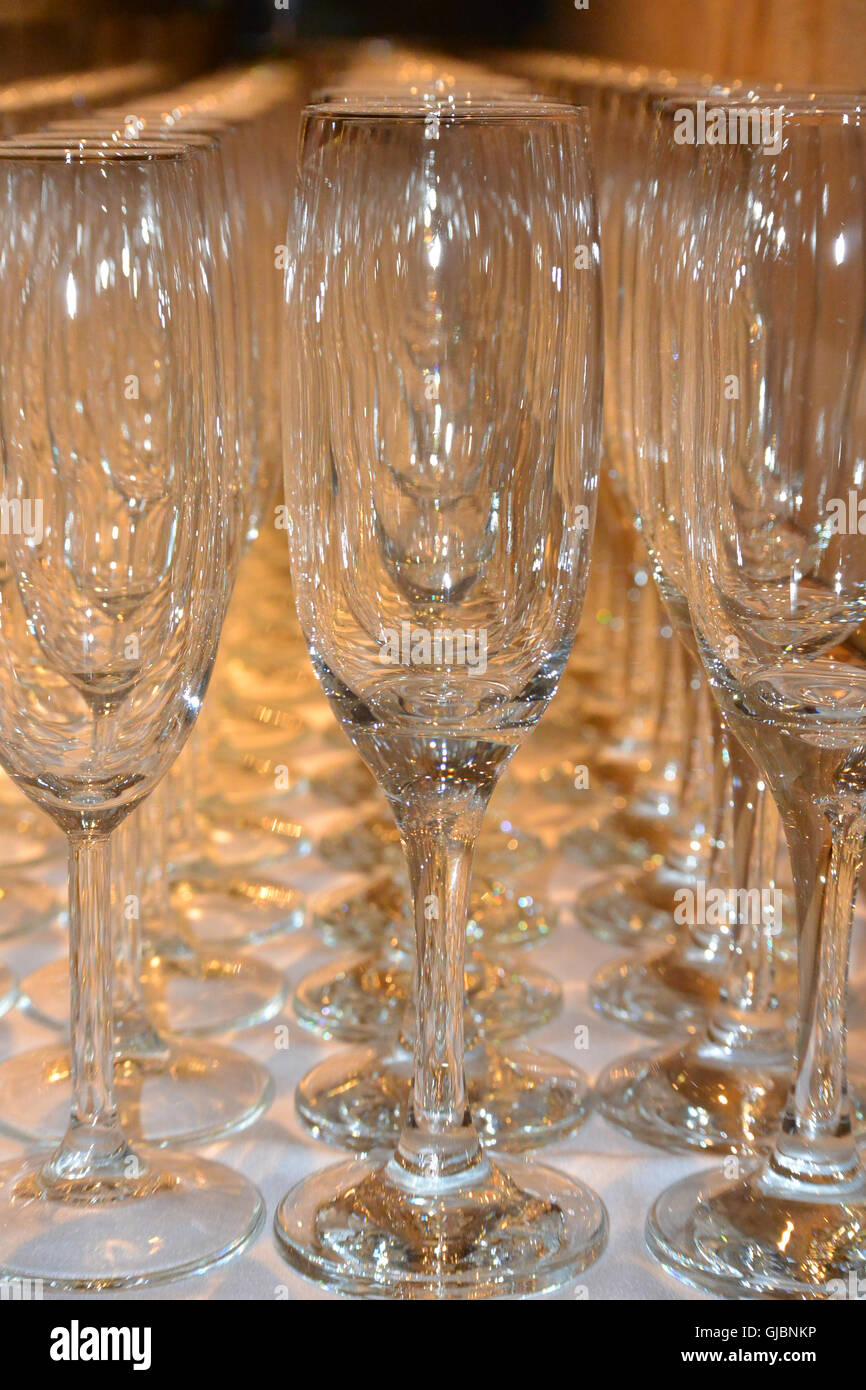 Wine glasses in rows Stock Photo - Alamy
