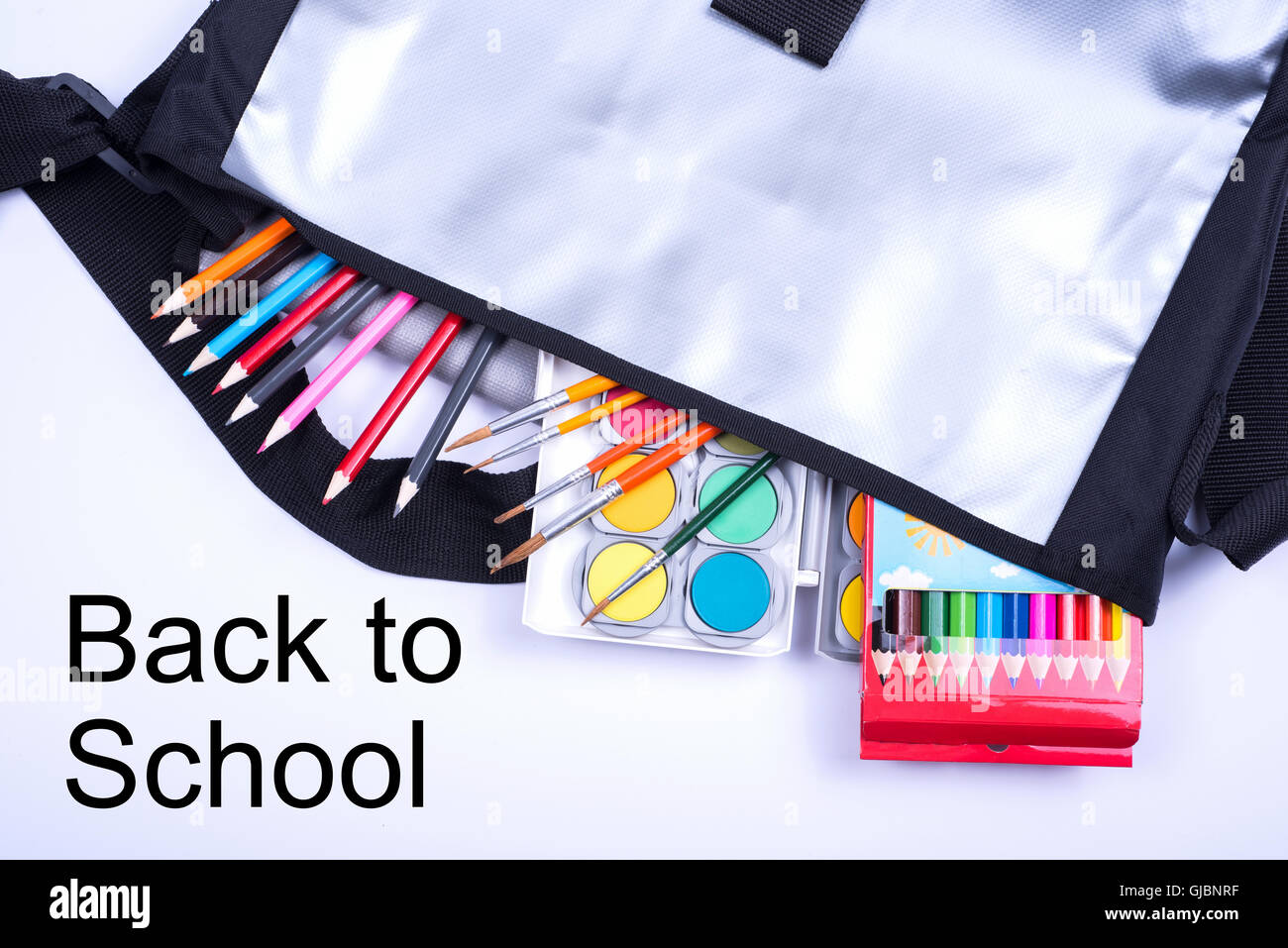Open school bag hi-res stock photography and images - Alamy