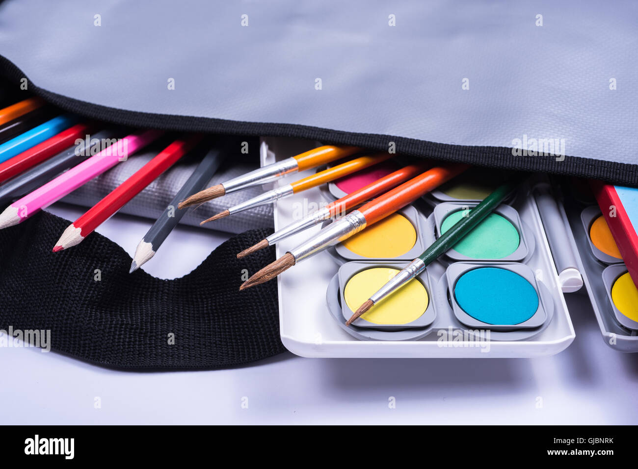 Open school bag hi-res stock photography and images - Alamy