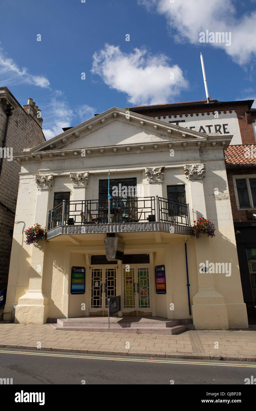 The facade of the Art Deco cinema in Malton, North Yorkshire, United ...
