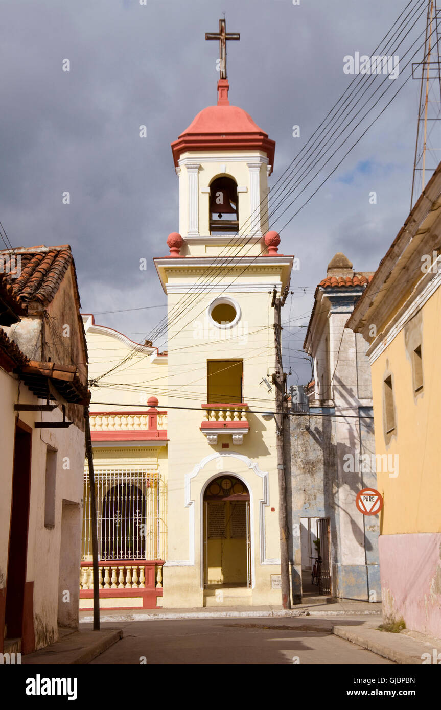 A colonial-era church in the town of Sancti Spiritus, Cuba Stock Photo ...