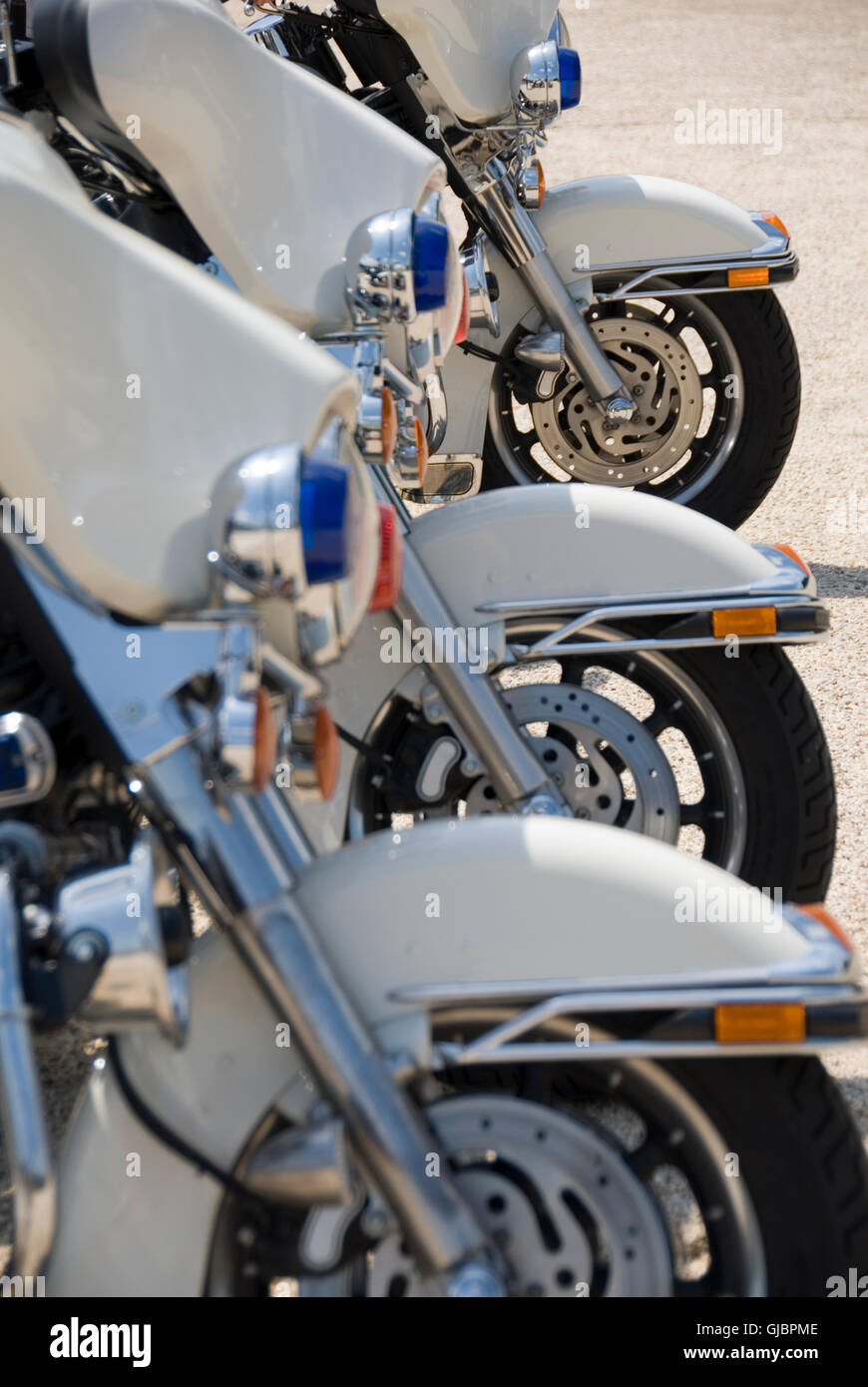 Three police Harley-Davidson motorcycles parked on the National Mall in ...