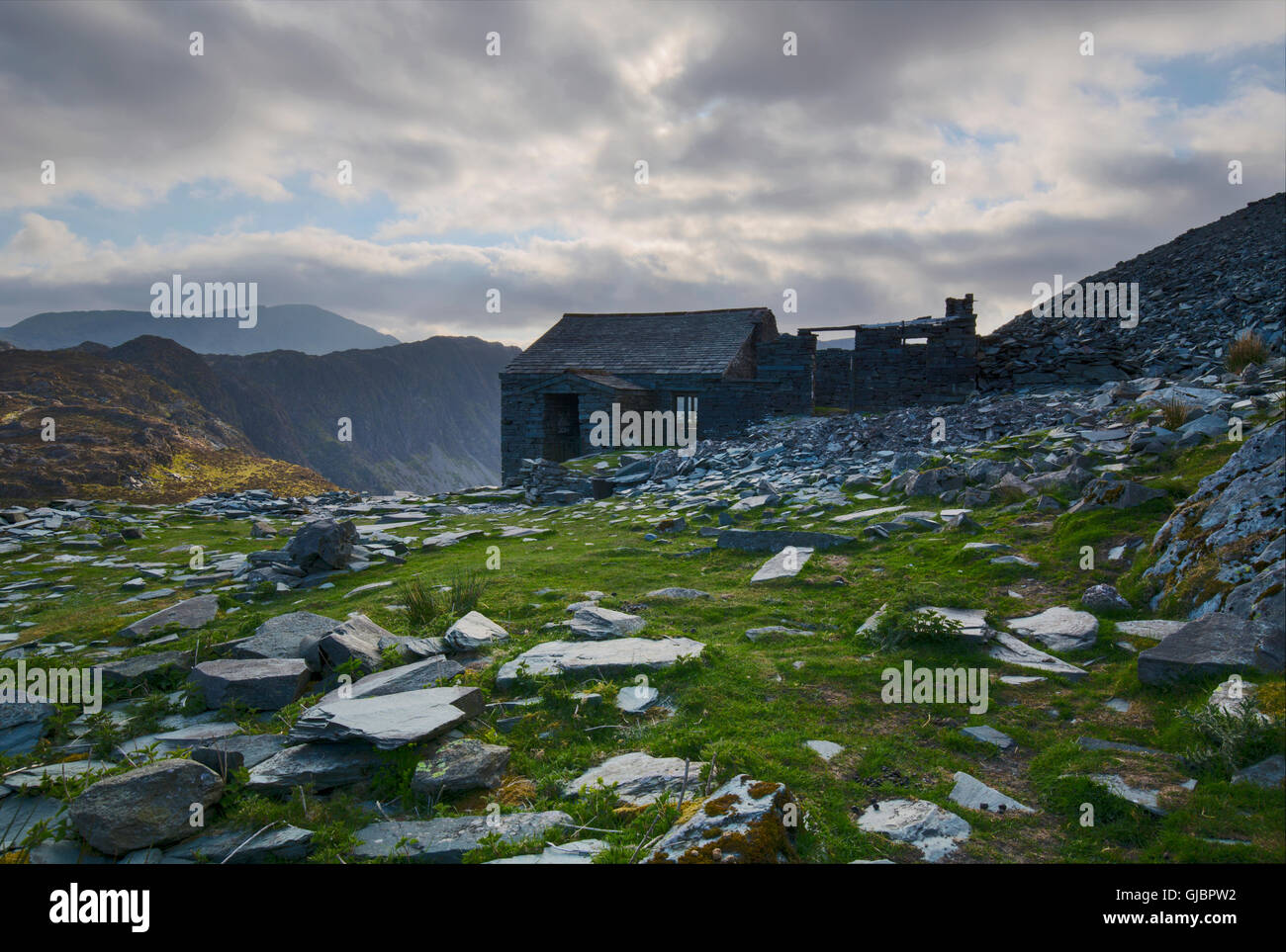 Old slate quarry building at honnister pass in cumbria Stock Photo - Alamy