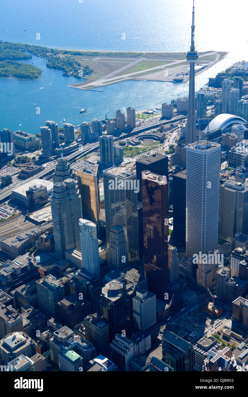 The towers of downtown Toronto, Canada, seen from just above Yonge ...