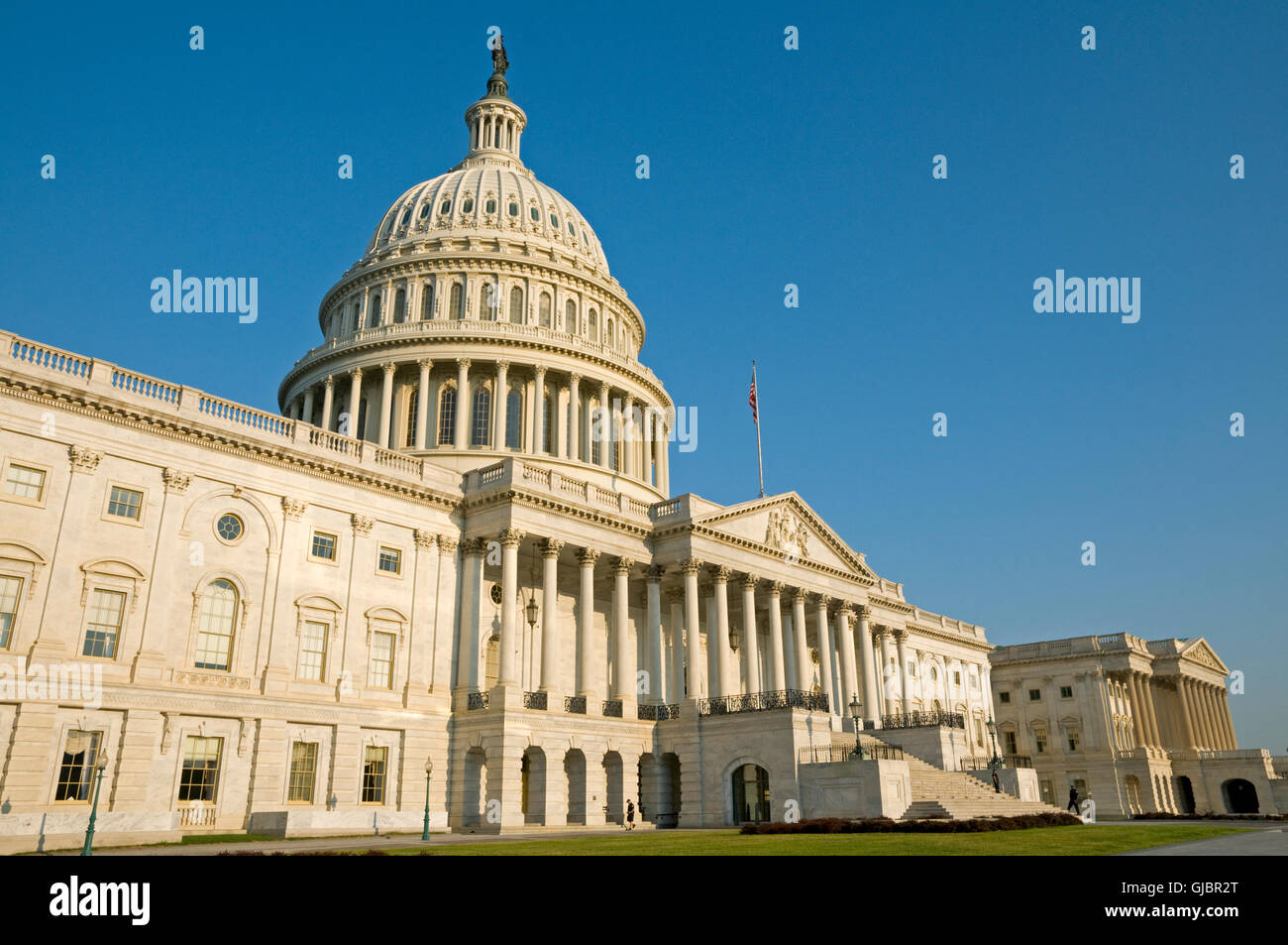 The eastern facade of the US Capitol Building, shortly after dawn. The ...