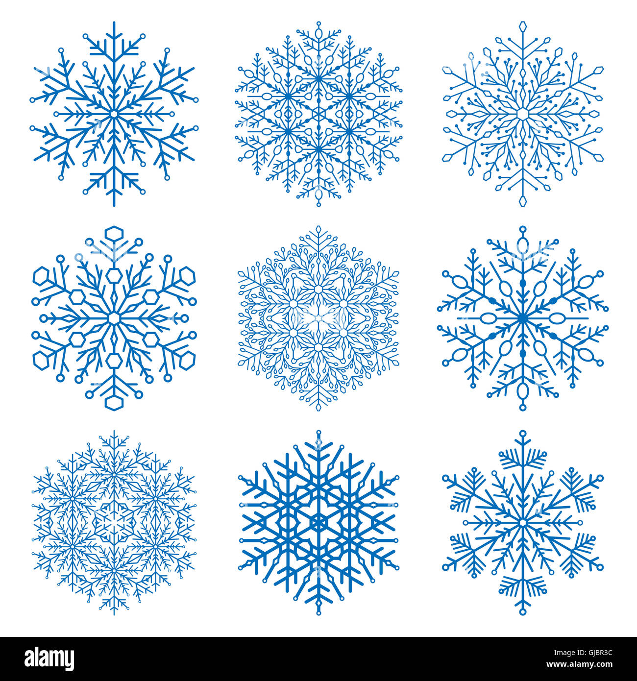 Set of Snowflakes Stock Photo - Alamy