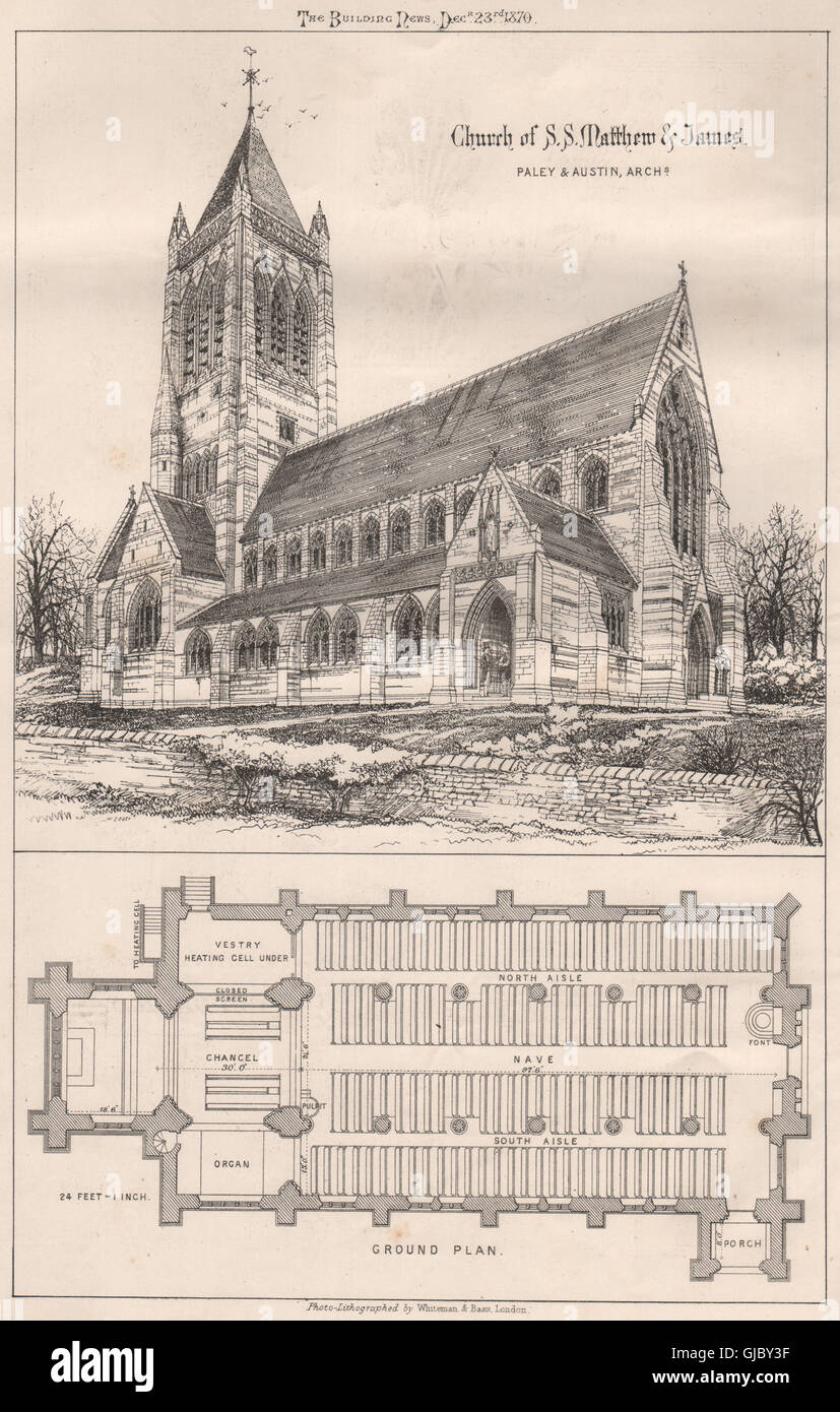 Church of S.S. Matthew & James; Paley & Austin, Archs. Liverpool, print ...
