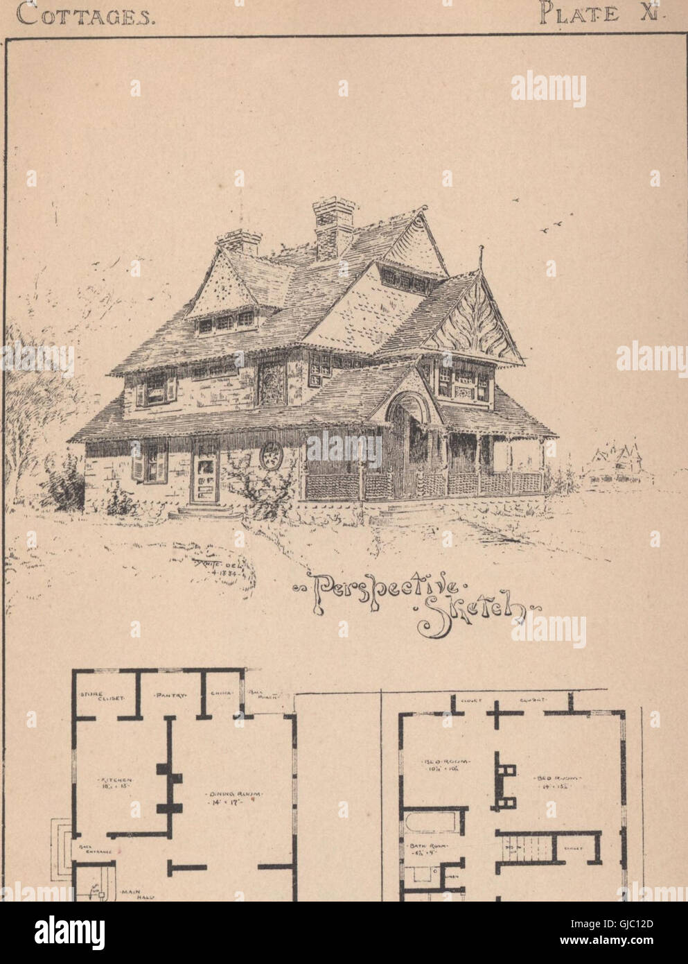 This 1884 work focuses on the design and architecture of cottages ...