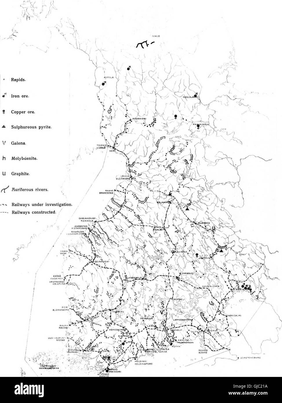Map of old finland borders Black and White Stock Photos & Images - Alamy