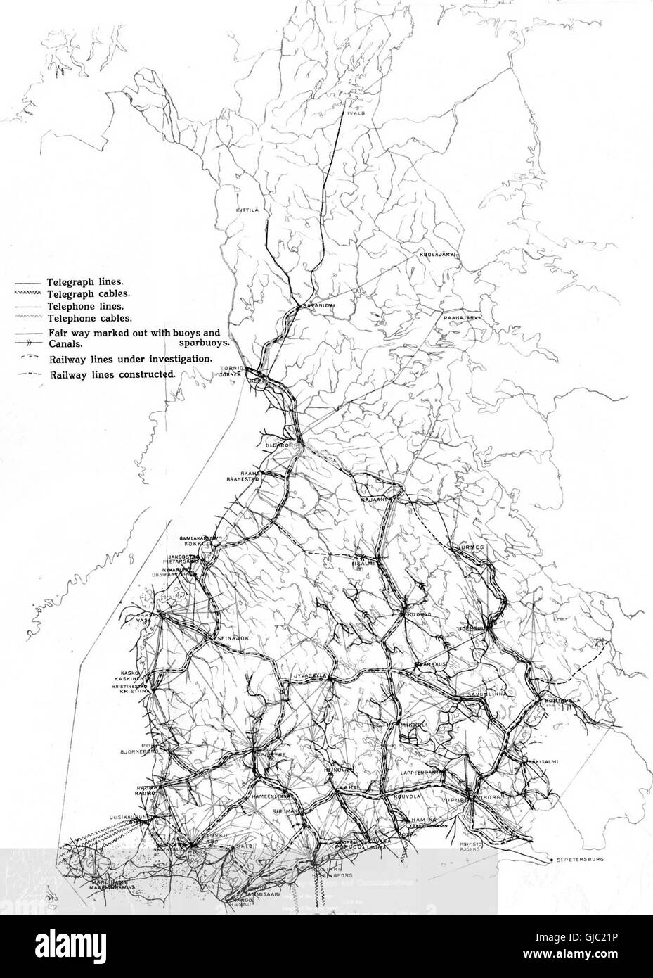 Map of old finland borders Black and White Stock Photos & Images - Alamy