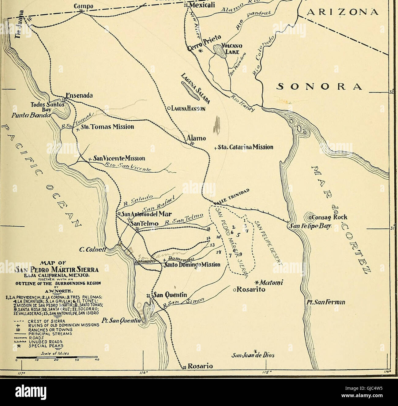 Lower california map hi-res stock photography and images - Alamy