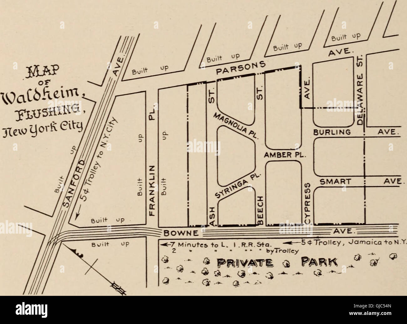 This 1917 illustrated guide covers the neighborhoods of Flushing ...