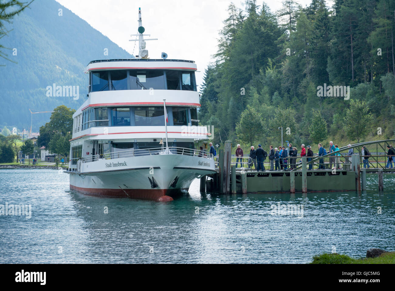 Europe, Austria, liner, excursion boat on the Lake Achen Stock Photo ...