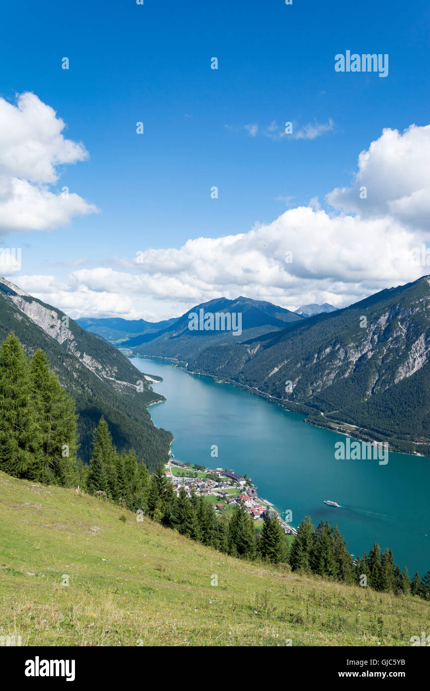 Europe, Austria, Pertisau, Lake Achen, view from the 'Zwölferkopf ...