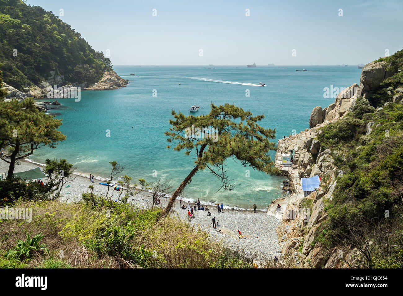 Pebble Beach at the Taejongdae Resort Park in Busan, South Korea ...