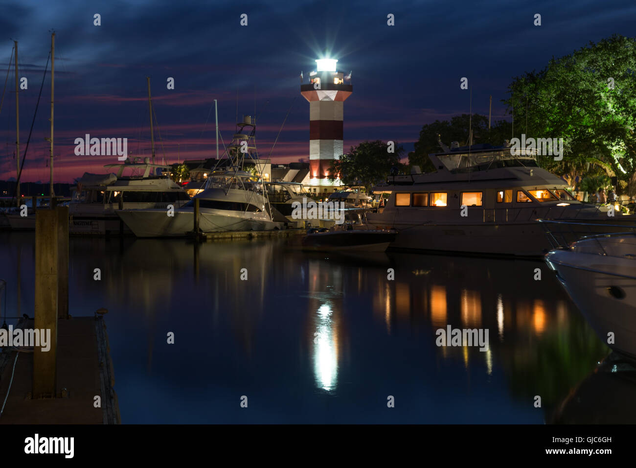 Harbour Town Lighthouse at Blue Hour, Hilton Head Island, South ...