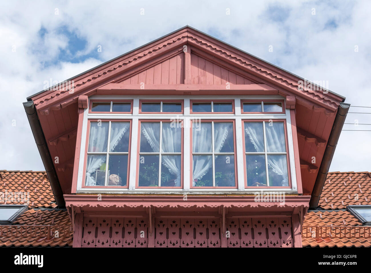 Europe, Austria, Pertisau, dormer in a traditionally built house Stock ...