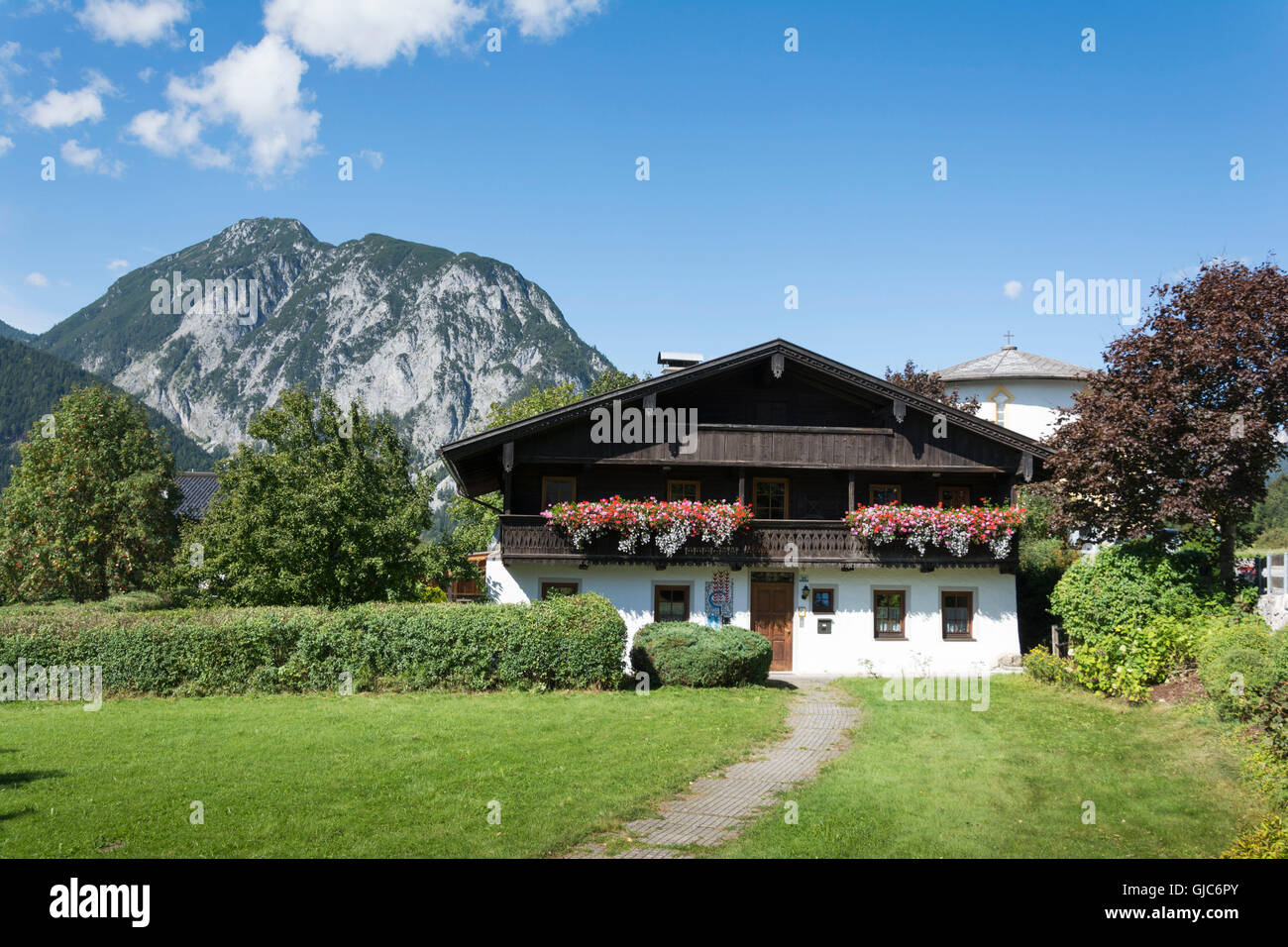 Europe, Austria, Austria, Just, window boxes in a farmhouse Stock Photo ...
