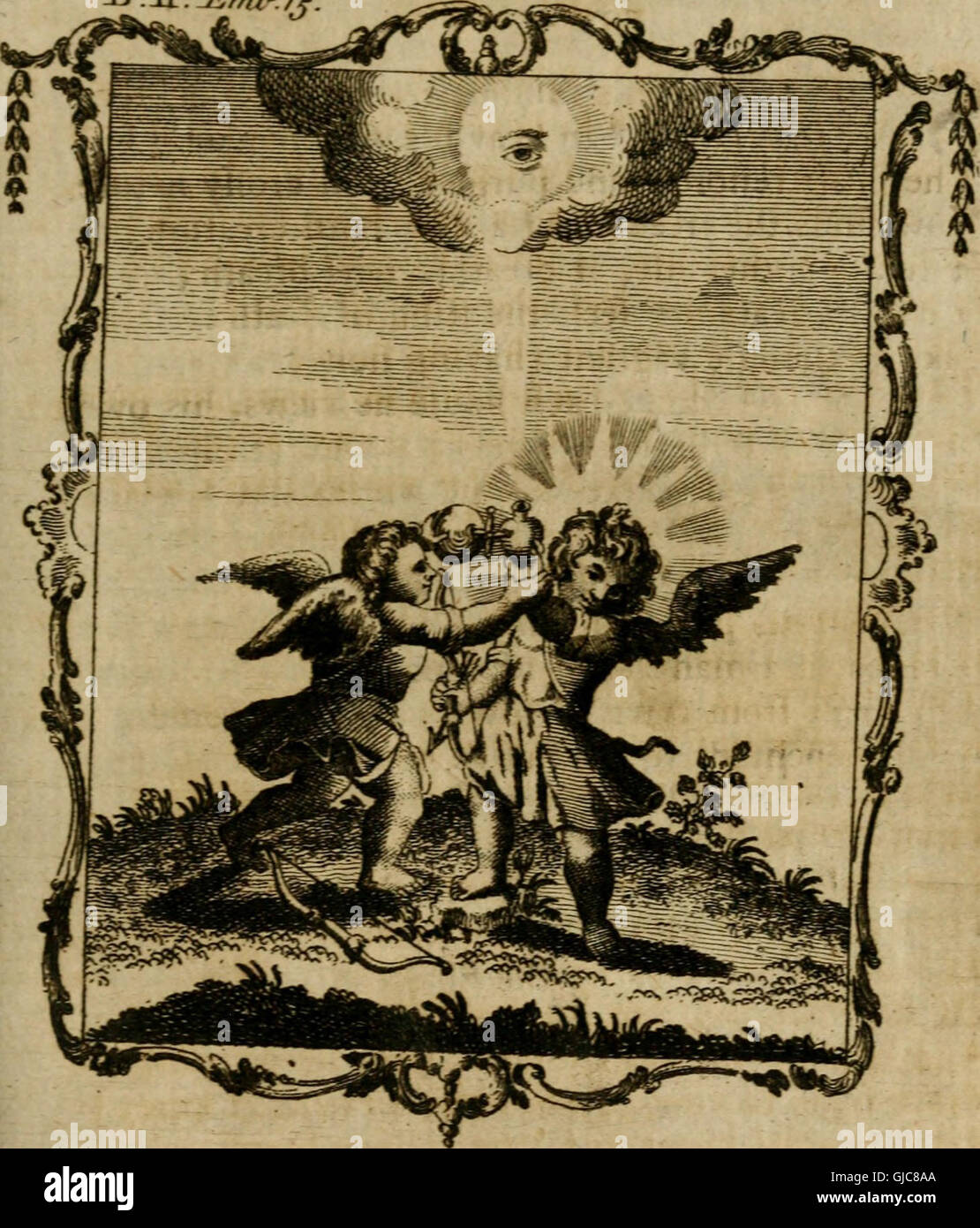 This work presents divine and moral symbols along with hieroglyphic ...