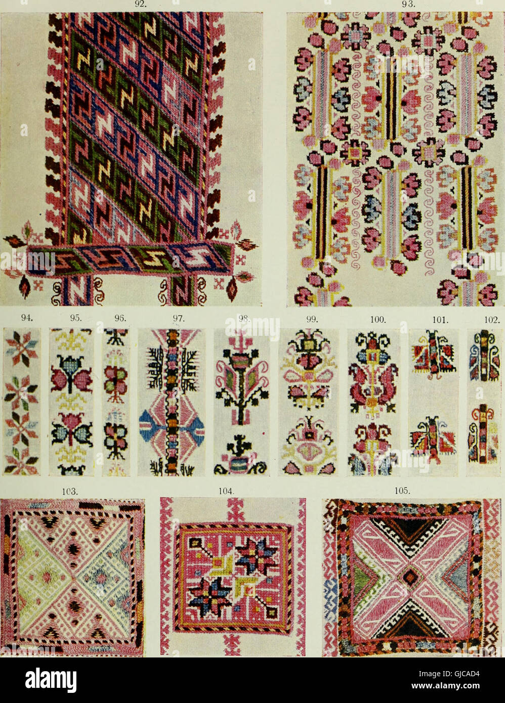 A 1913 collection of traditional Bulgarian folk embroidery patterns ...