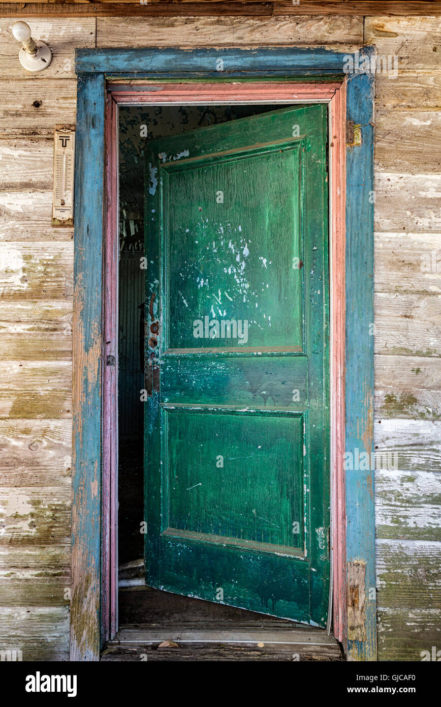 Gullah-Geechee Door Painted in Haint Blue, Sapelo Island, Georgia Stock ...