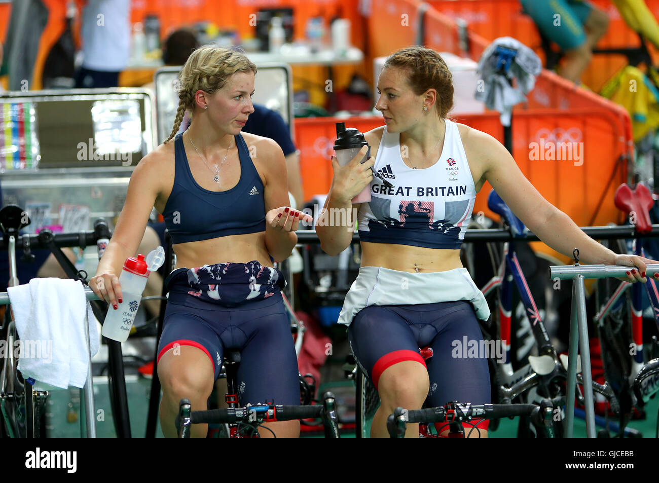 Great Britain's Rebecca James (left) and Katy Marchant on the ninth day ...