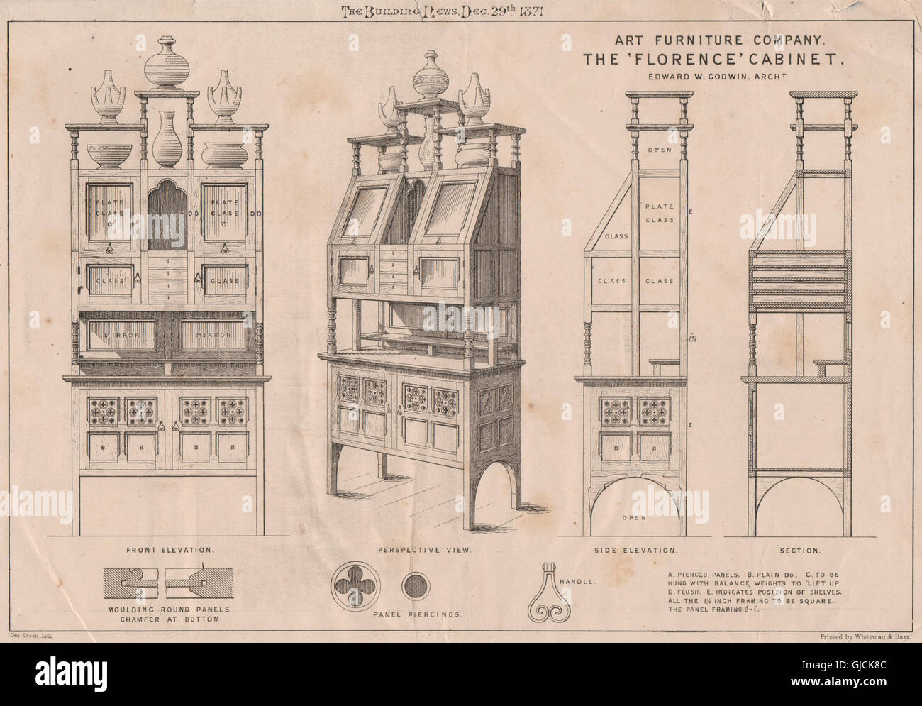 The Furniture Company. The 'Florence' cabinet; Edward W. Godwin ...