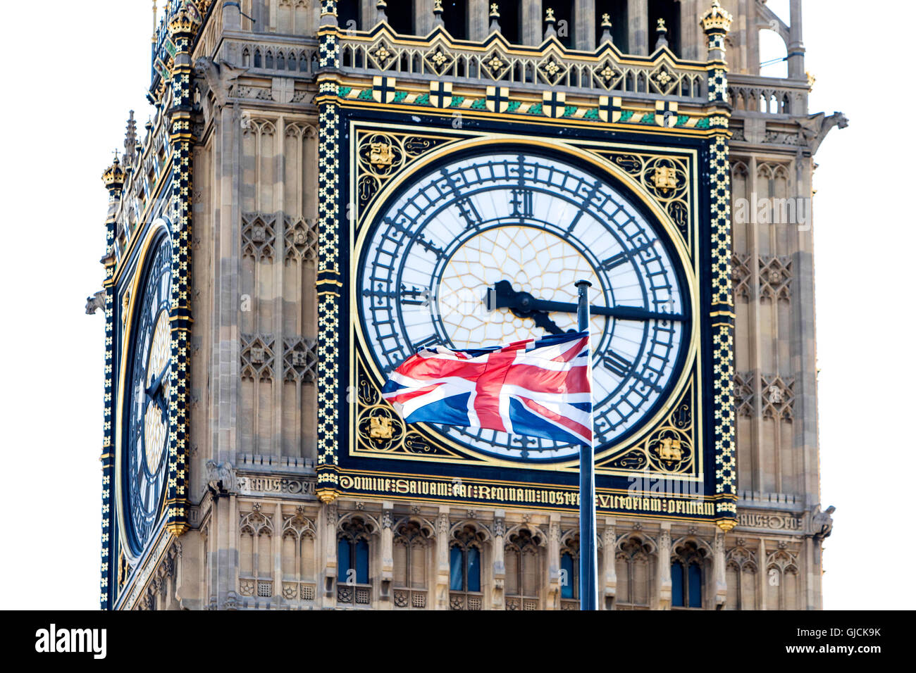 Close up of Big Ben Elizabeth Tower and the Houses of Parliament Clock ...