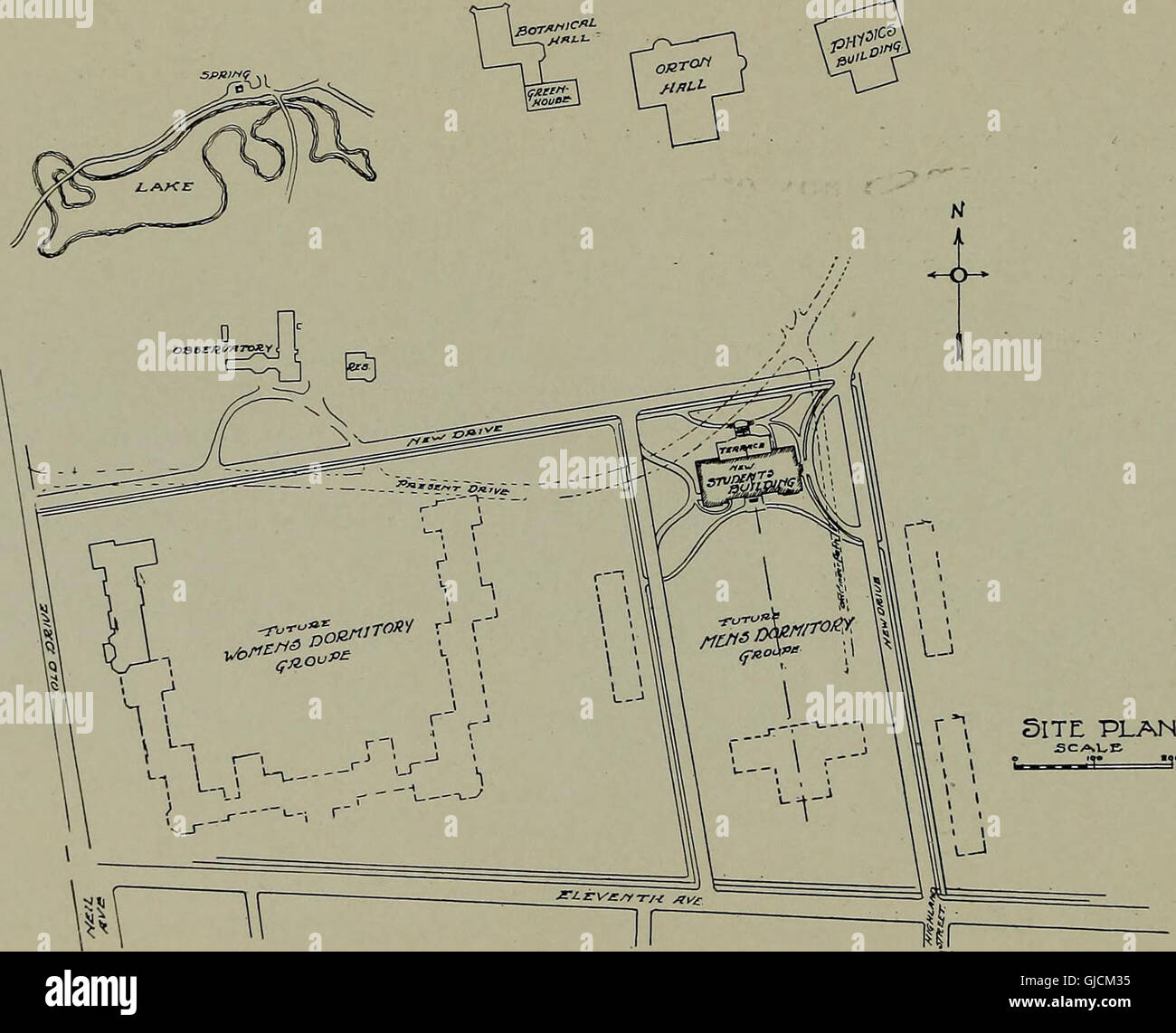 Student building at Ohio state university and Ohio union (1909 Stock ...