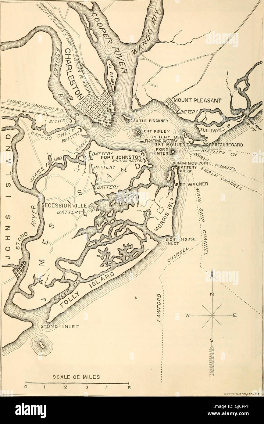 Map of fort sumter hi-res stock photography and images - Alamy