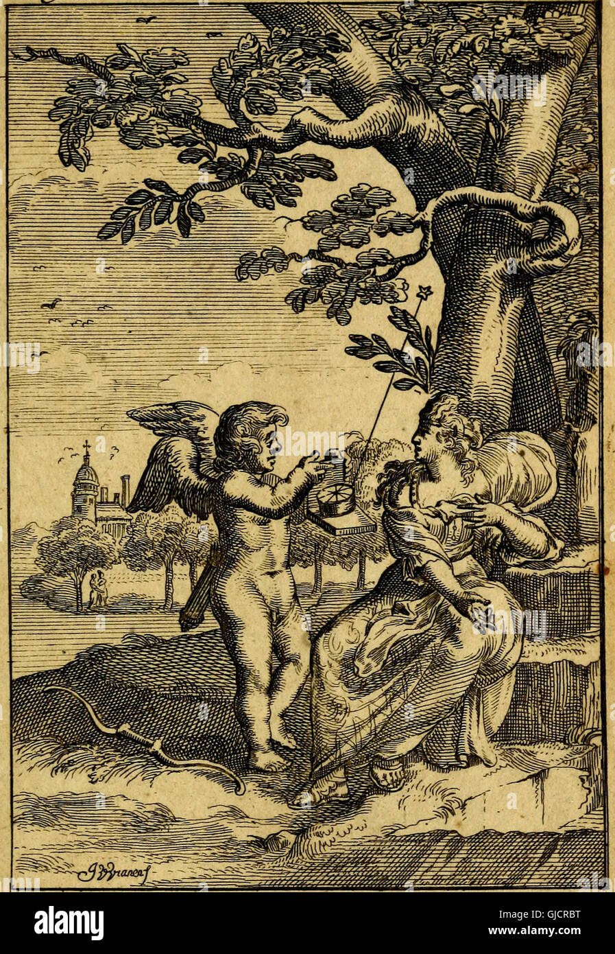 This 1690 work presents a collection of love emblems in four languages ...