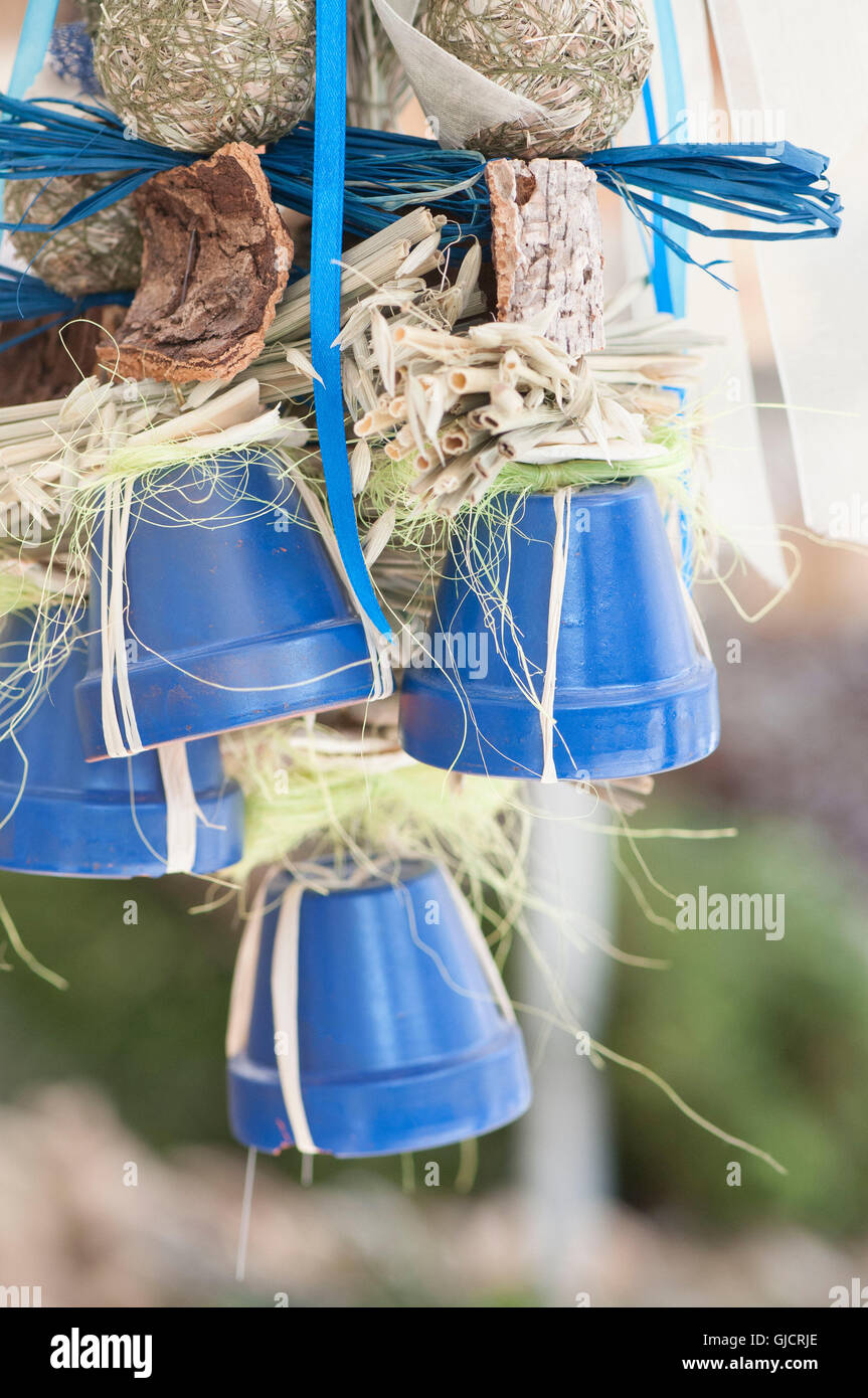 spring decoration in blue, hanging Stock Photo - Alamy