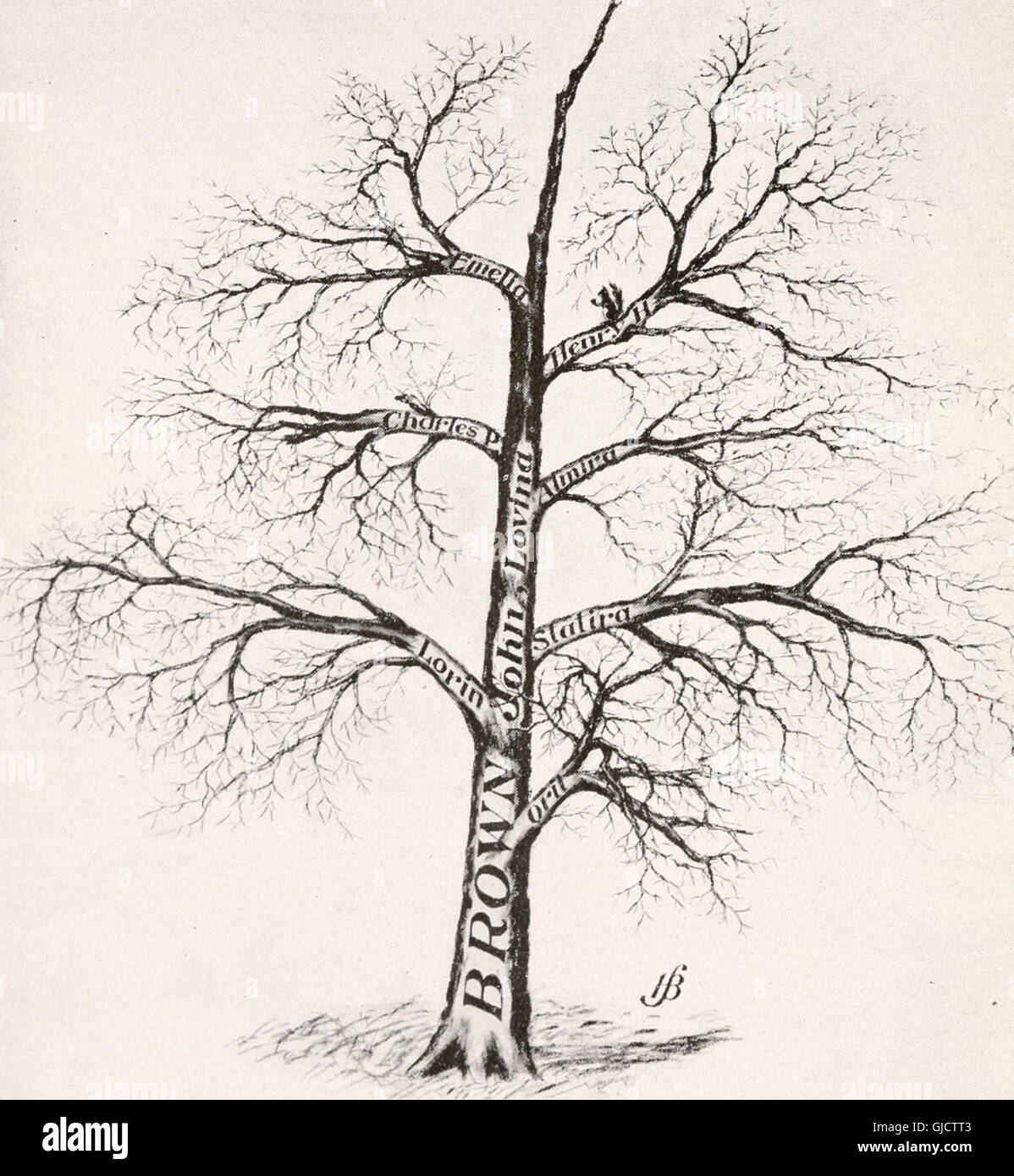 This 1912 genealogical record traces the lineage of John Brown (1755 ...