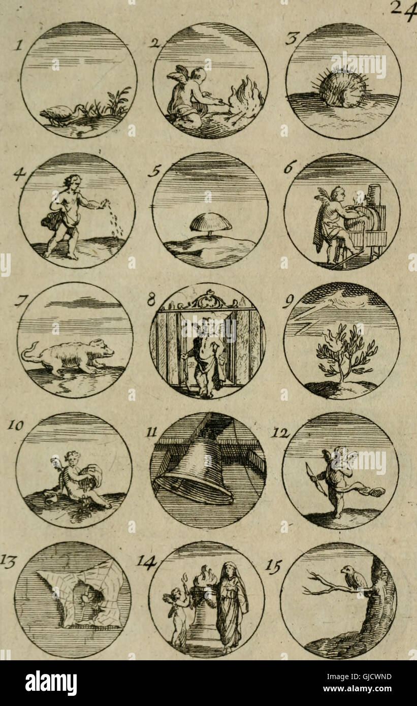 This French work, 'Recueil d'emblèmes' (1600s), presents over 1,200 ...