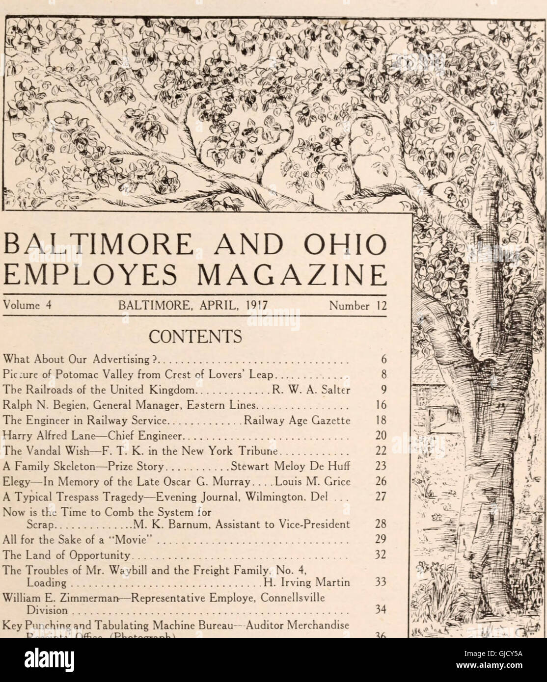 The 1912 issue of the Baltimore and Ohio Employees Magazine features ...