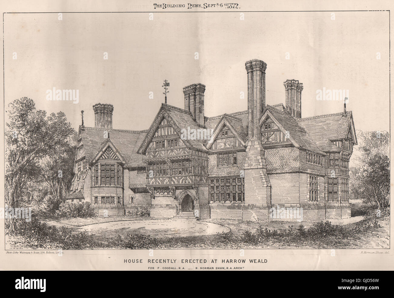 House built at Harrow Weald for F. Goodall, - R. Norman Shaw Architect ...