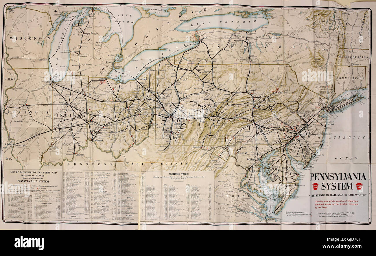 Pennsylvania railroad system map hi-res stock photography and images ...