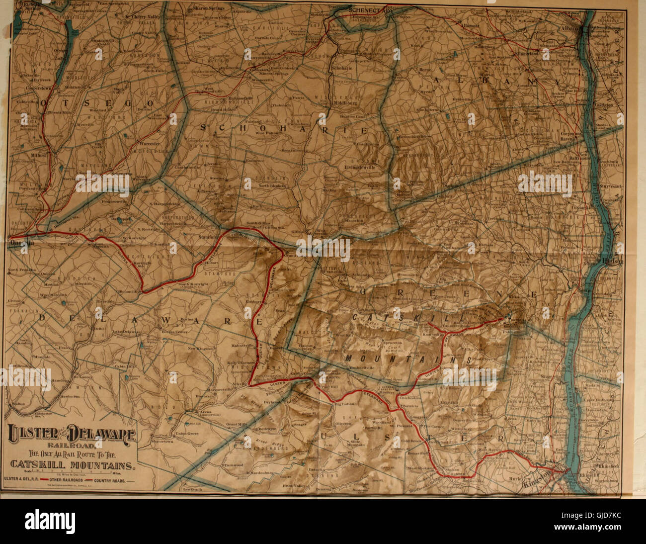 Map of the catskill mountains hi-res stock photography and images - Alamy