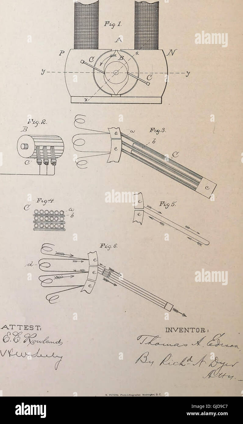 A collection of U.S. patents granted to inventor Thomas A. Edison ...