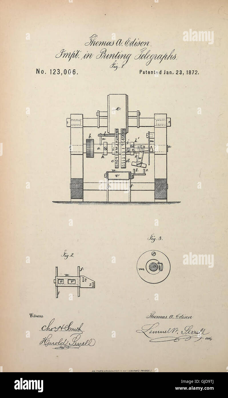 This collection includes patents granted to Thomas Edison between 1869 ...