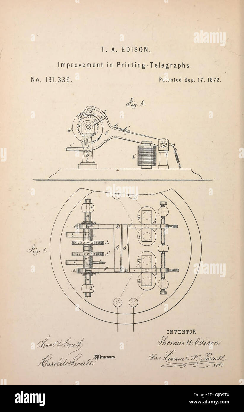 Collection of United States patents granted to Thomas A. Edison, 1869 ...