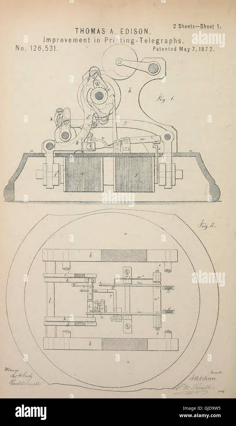 An illustration from the collection of patents granted to Thomas A ...