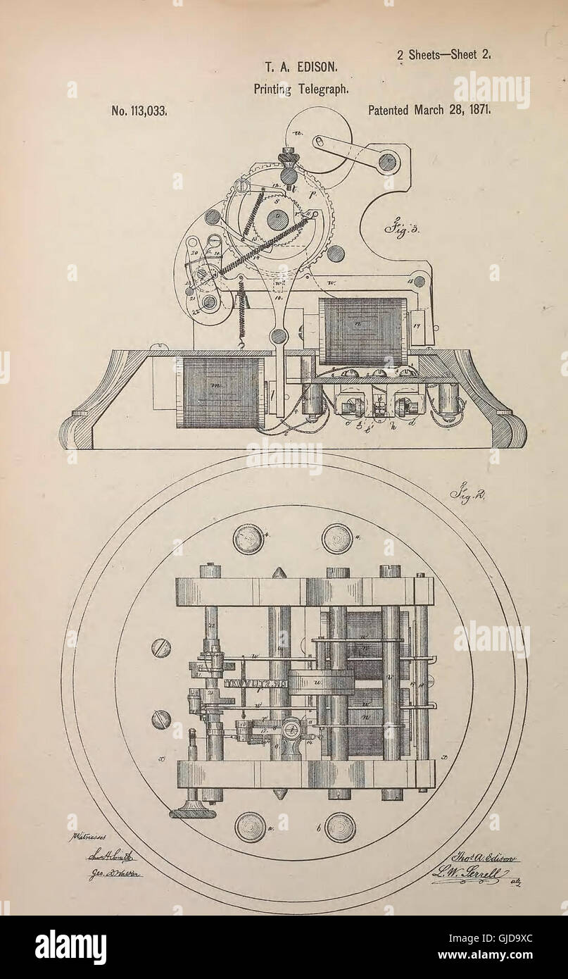 Collection of United States patents granted to Thomas A. Edison, 1869 ...