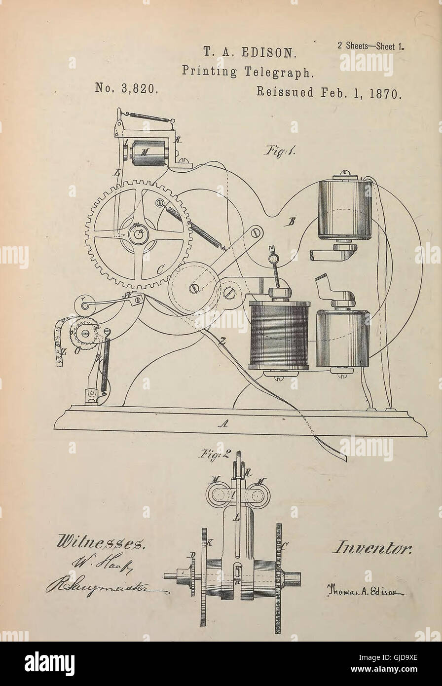 This collection encompasses patents granted to Thomas A. Edison between ...