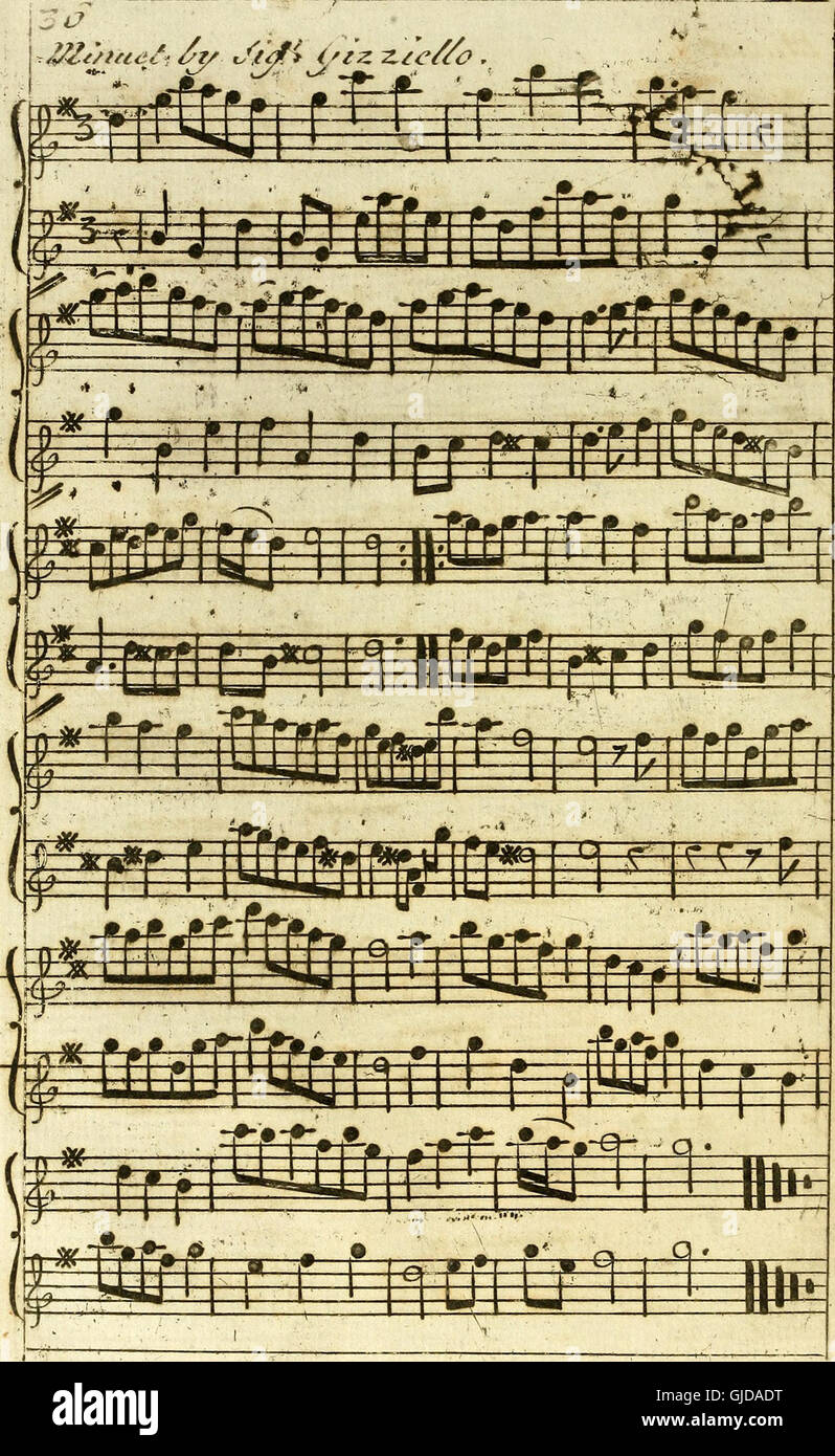 A 1763 pocket-sized music book for the German flute, featuring a ...