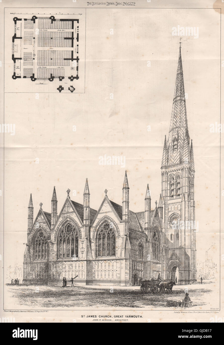 St. James Church, Great Yarmouth; John P. Seddon, Architect. Norfolk ...