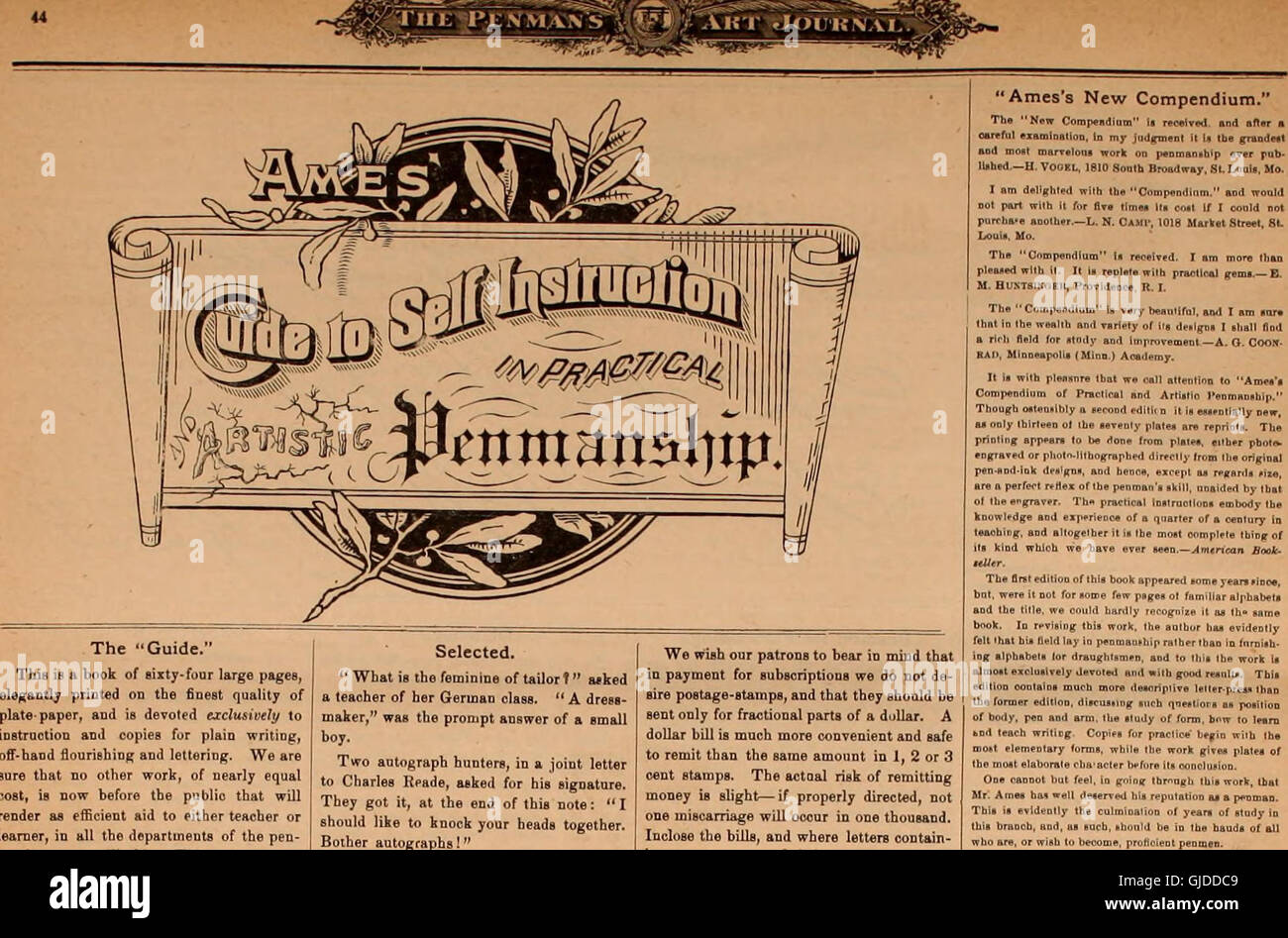 The 'Penman's Art Journal and Teachers' Guide' (1884) provides guidance ...