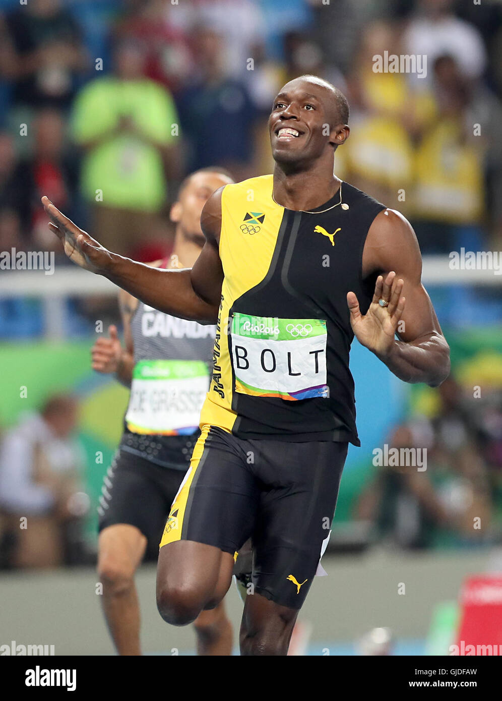 Jamaica's Usain Bolt wins gold in the Men's 100 metre final in the ...