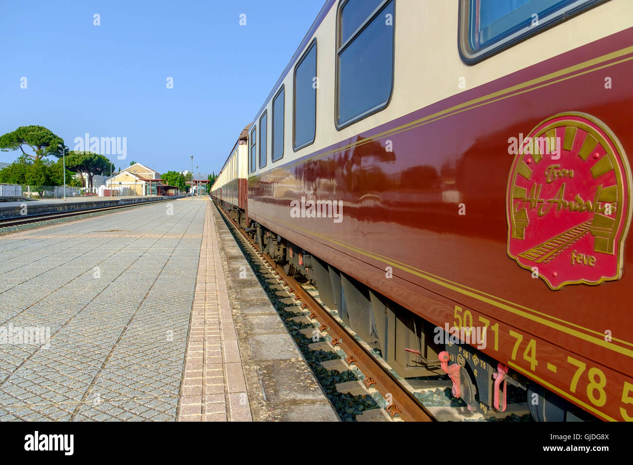 Al-Andalus luxury train travelling around Andalusia, Spain Stock Photo ...