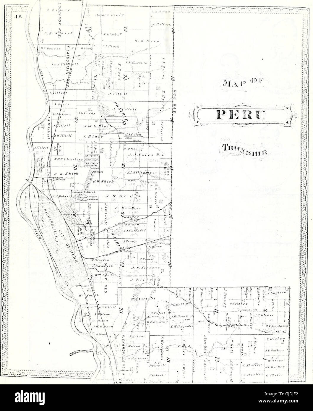 This historical map of Miami County, Indiana, provides an overview of ...